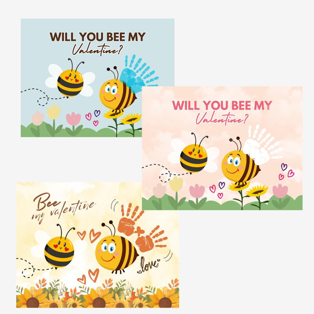 PLR Will You BEE My Valentine Handprint Craft – PLR Fairy